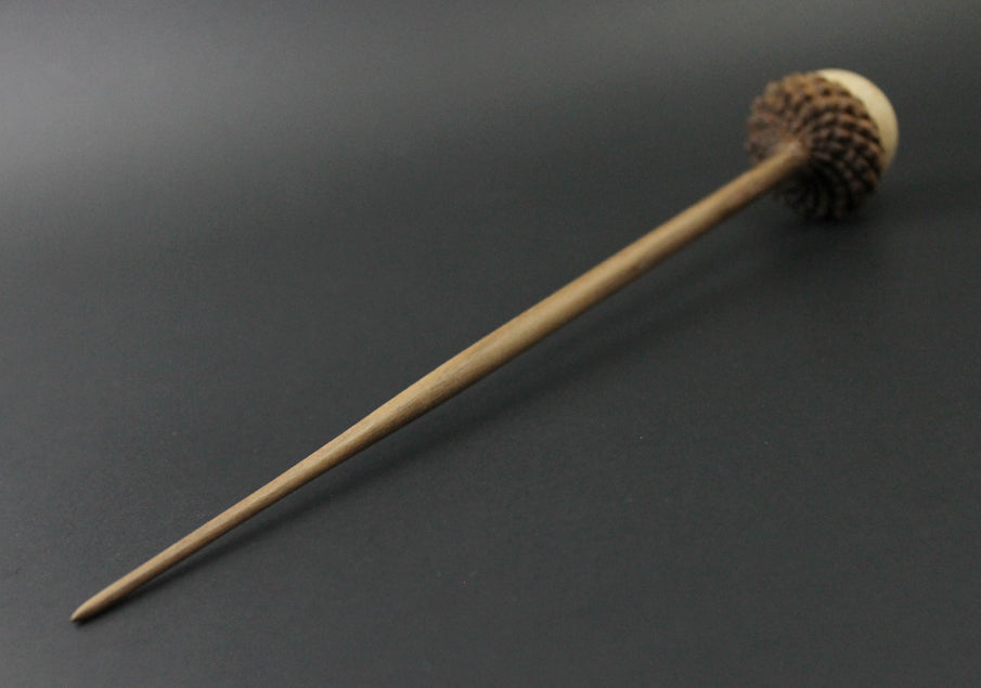 Acorn support spindle in birdseye maple and walnut – Woodland Handcrafts